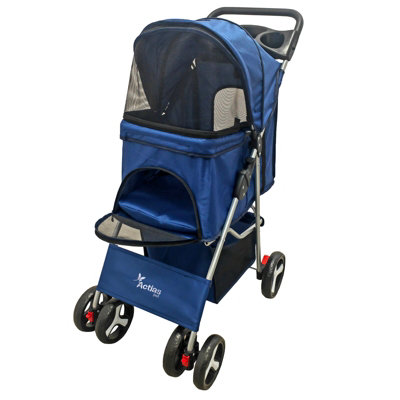 Dark Blue Folding Pushchair Pet Stroller