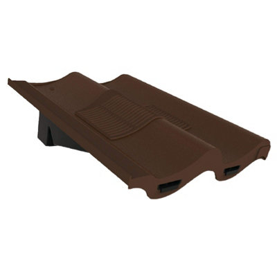Dark Brown Double Pantile Roof Tile Vent & Adapter, Marley Redland Sandtoft
