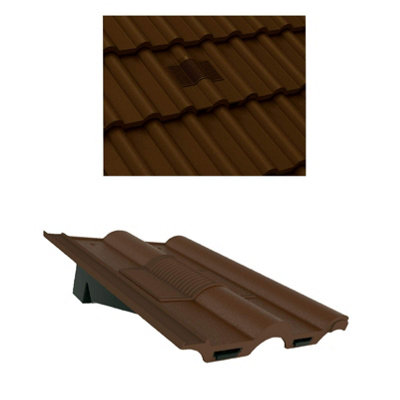 Dark Brown Double Roman Roof Tile Vent & Adapter, Marley Redland ...