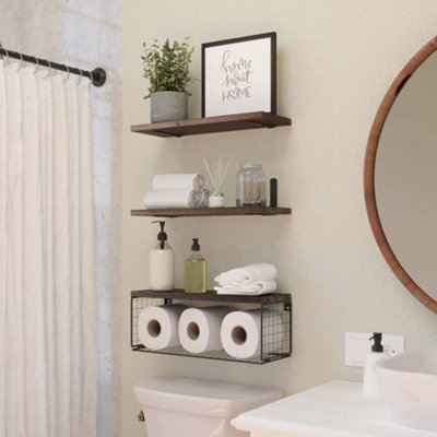 Dark Brown Floating Shelves