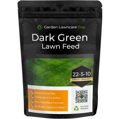 Dark Green Lawn Feed - Spring Summer Grass Fertiliser - 2.5kg (100m² ...