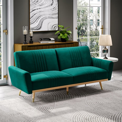 Green velvet sofa bed store