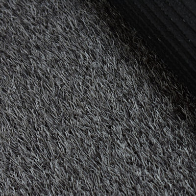 DARK GREY ARTIFICIAL GRASS SAMPLE 10CM X 10CM