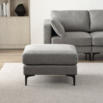 Grey 3 seater sofa with footstool store