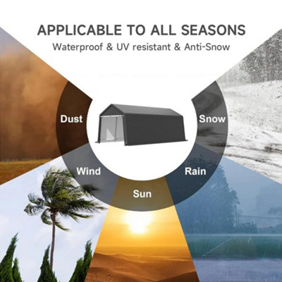 Dark Grey Galvanized Tube Garden Furniture Storage Tool Shed Water ...