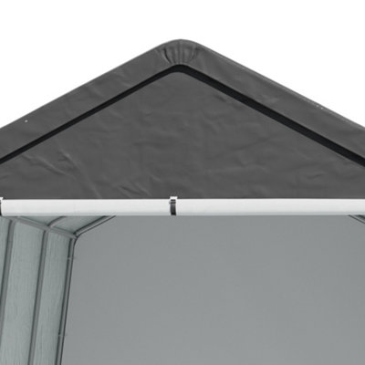 Dark Grey Galvanized Tube Garden Furniture Storage Tool Shed Water ...