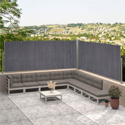 DARK GREY GARDEN PRIVACY SCREEN FENCE PANEL DIVIDER, 120CM W X 300CM L