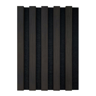 Dark Grey Laminate Acoustic Wall Panel 2400mm x 600mm (Black Felt)