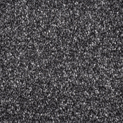 Dark Grey Plain 4.00m Wide Stain Resistant Carpet, Heavy Duty Modern ...