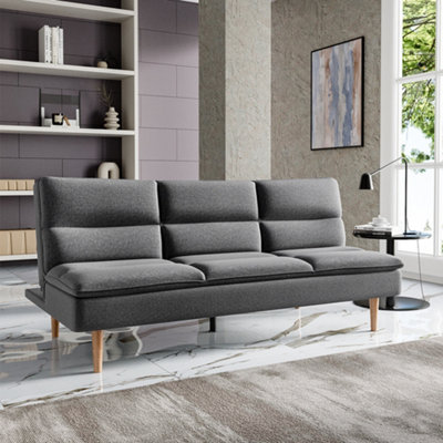 Dark Grey Push Back Sleeper Sofa Bed 164cm W x 79cm D x 80cm H | DIY at B&Q