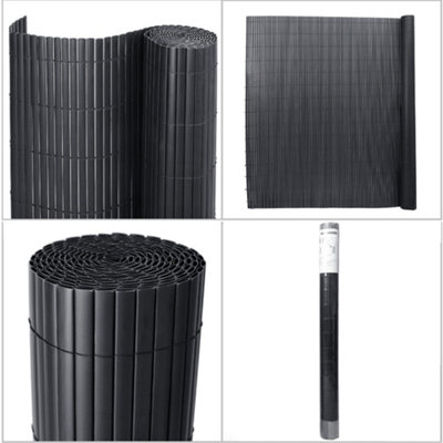 Dark Grey PVC Privacy Fence Sun Blocked Garden Screen Panel Blindfold ...