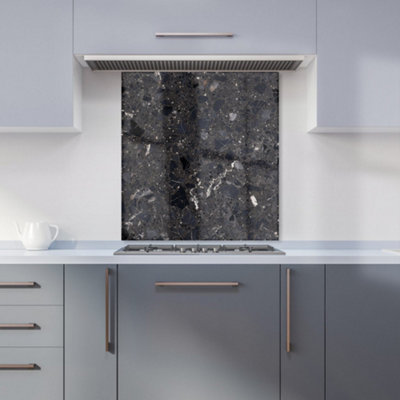 Dark Grey Quartz Effect Kitchen Splashback