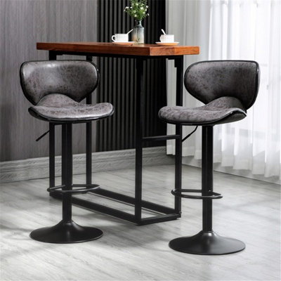 Dark grey swivel dining chair, height adjustable