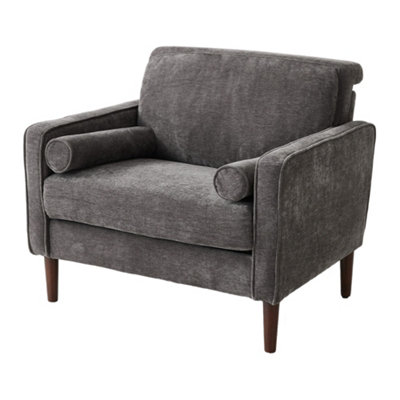 Dark Grey Upholstered Single Sofa Armchair