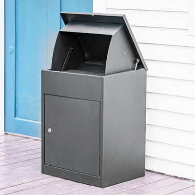 Dark Grey Wall Mount Galvanized Zinc Letterboxes Package Drop Box