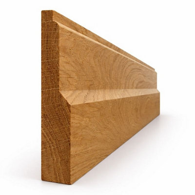 Dark Oak Lambs Tongue European Oak Skirting Board (Unoiled) - 197mm (H ...