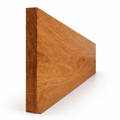 Dark Oak Square Edge European Oak Skirting Board (Unoiled) - 95mm (H) x ...