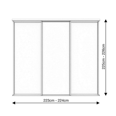 Dark Oak Wood 3-Door Sliding Wardrobe Door Kit, Silver Frame & Tracks ...