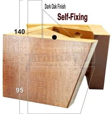 Dark Oak Wood Corner Feet 95mm High Replacement Furniture Sofa Legs ...