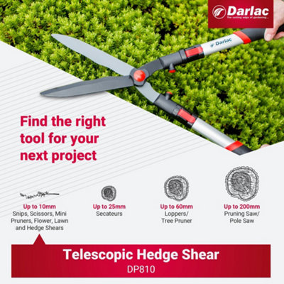 Darlac DP810 Telescopic Flip Lok Hedge Shears Garden Tree Pruner ...