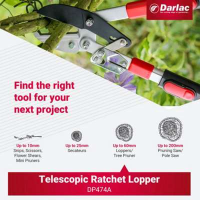 Darlac Telescopic Ratchet Loppers Garden Tree Pruner Heavy Duty Long Reach