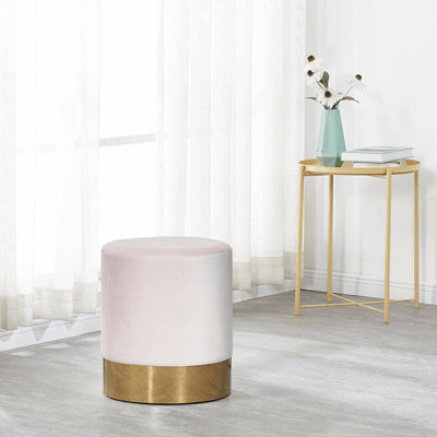 Darlington Velvet Pouffe, Modern Round Pouffe Single, Light Pink | DIY ...