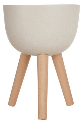 Darnell Small White Finish Rounded Planter