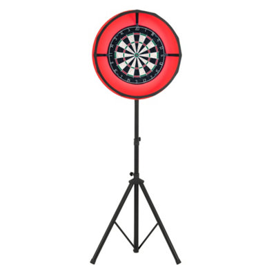 Dart Board Set Bristle Dartboard LED Ring Light Self Healing Surround Kit