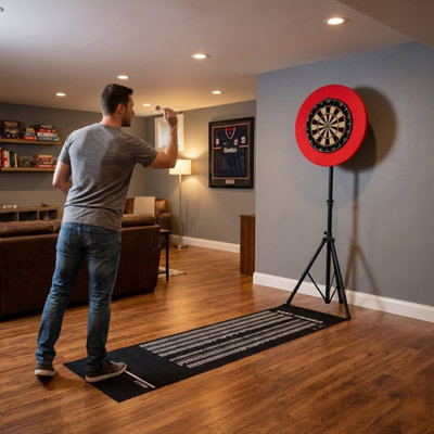 Dart Board Set Bristle Dartboard Self Healing Surround Free Standing