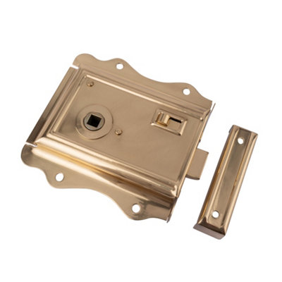 Dart Brass Flange Rim Latch 79mm Backset - Polished Brass