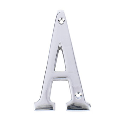 Dart Letter A Door Numeral - Polished Chrome | DIY at B&Q