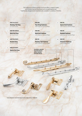 Dart Monkey Tail Brass Window Fastener with Hook & Mortice Plate ...
