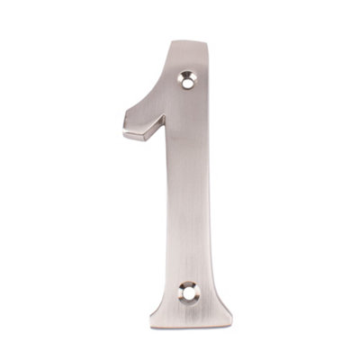Dart Number 1 Door Numeral - Satin Nickel