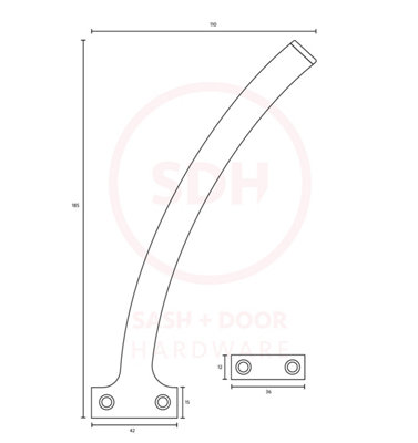 Dart Quadrant Arm Stay 200mm - Antique Brass