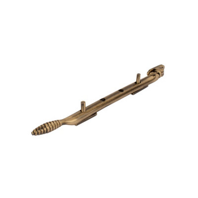 Dart Reeded Brass Window Stay 10" (250mm) - Antique Brass | DIY at B&Q