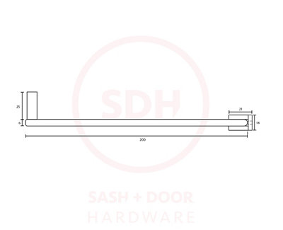Dart Roller Arm Stay 200mm - Polished Chrome