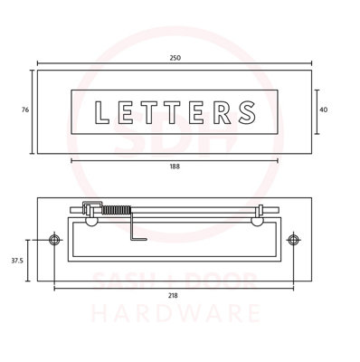Dart Solid Brass Letter Plate with "LETTERS" on Flap (10 x 3 Inch ...