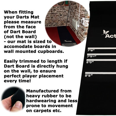 Darts Mat Rubber Professional Heavy Duty New for Pub/Club/Home Oche