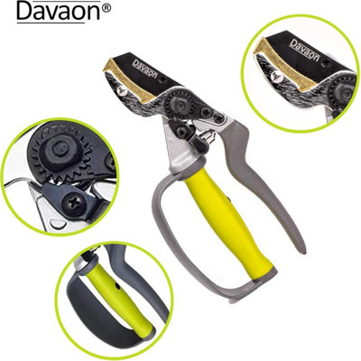 Davaon Anvil Style Secateurs Heavy Duty Garden Pruners with Rotating ...