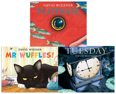 David Wiesner Series 3 Books Collection Set Tuesday Mr Wuffles Flotsam