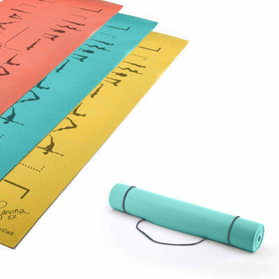 DAVINA PRINTED 6mm TPE YOGA MAT YELLOW
