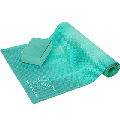 DAVINA YOGA MAT WITH BLOCK BLUE