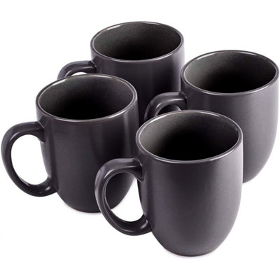 Dawsons Living Mugs Dinnerware Set - Ceramic Amalfi Kitchen Grey Dinner ...