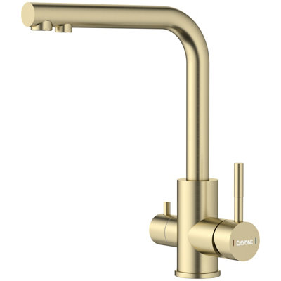 DAYONE Brushed Gold 3 Way Kitchen Tap Hot, Cold & Filtered Water SUS304 ...