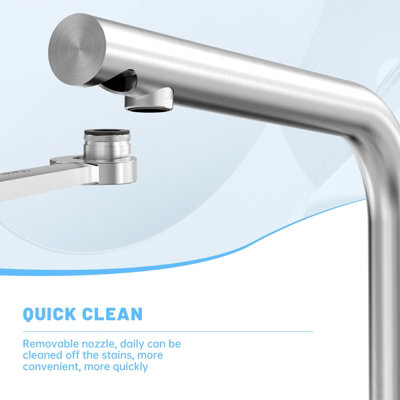 Dayone Brushed SUS304 Stainless Steel 3 Way Kitchen Mixer Tap Dual ...