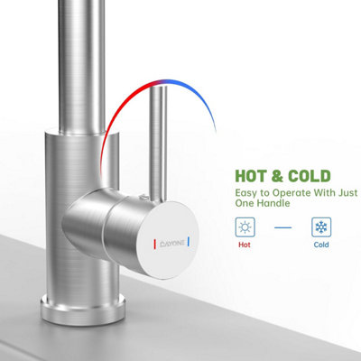 DAYONE Kitchen Mixer Tap with Pull Out Spray & Waterfall Function ...