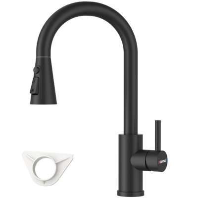Dayone Matte Black Kitchen Mixer Tap with Pull Out Spray,360 degrees Swivel