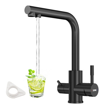 DAYONE Matte Black SUS304 3-in-1 Kitchen Mixer Tap with Filtered Water