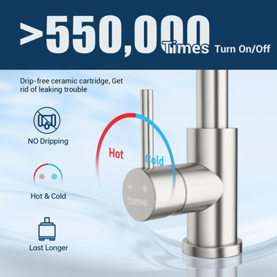 Dayone Spring 360 degrees Swivel Pull Down Kitchen Tap,SUS304,with 2 Mode