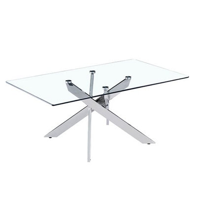 Daytona Clear Glass Coffee Table With Chrome Legs